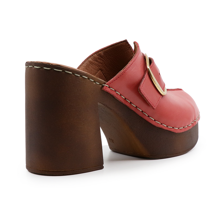 Benvenuti Benvenuti women high heel mules in red leather 513DST8235462R ...
