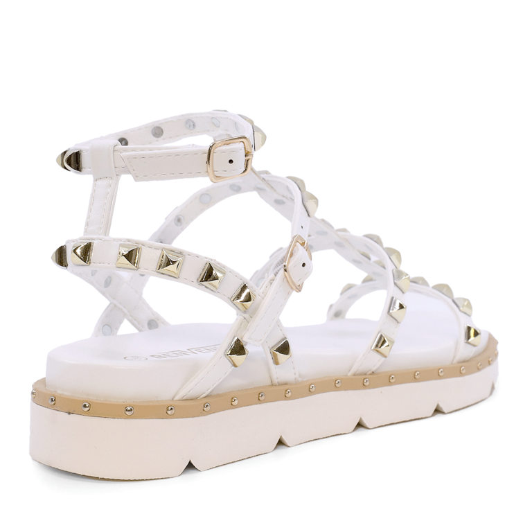 Benvenuti Sandale tip gladiator femei Benvenuti albe 3937DS7312A ...