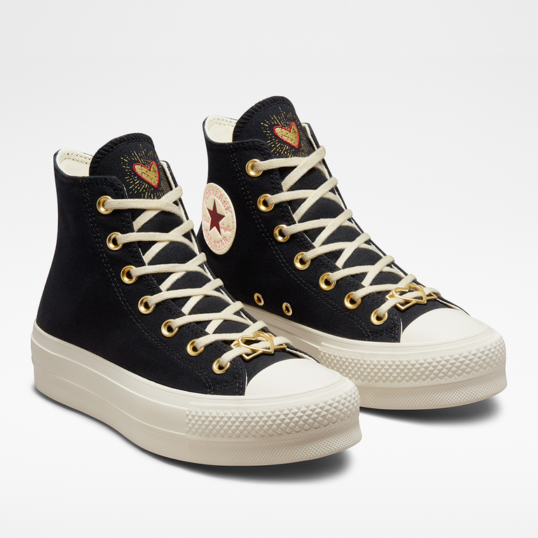 Converse Hoher Damen-Sneaker Converse Chuck Taylor Lift in schwarzer ...