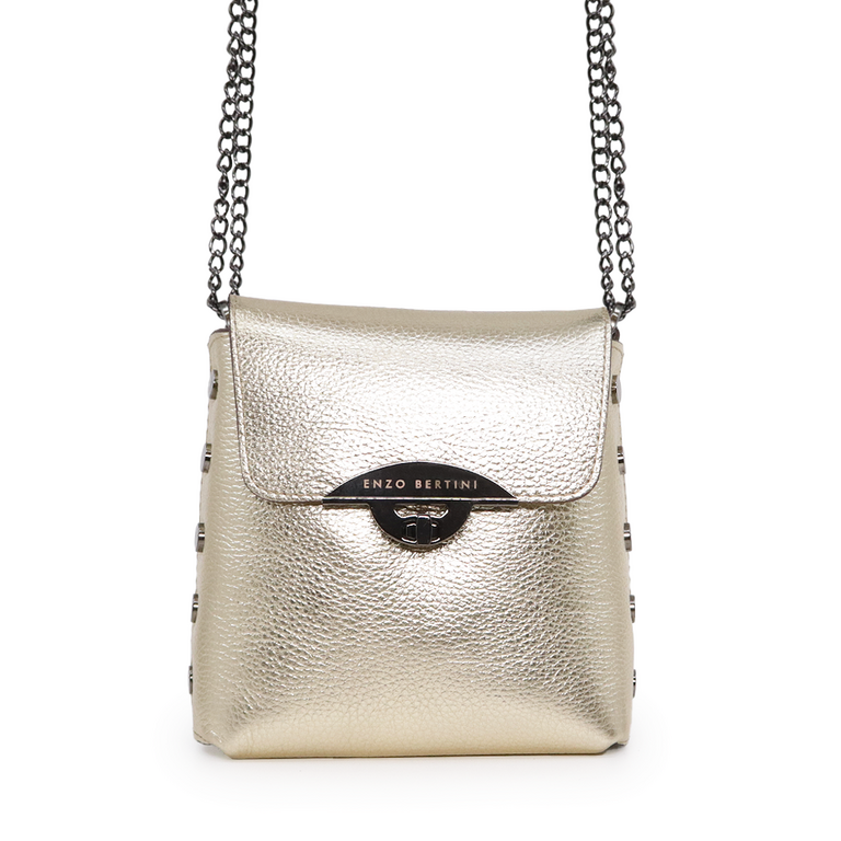 Enzo Bertini Poșetă Enzo Bertini aurie din piele 1354POSP0353AU, poseta ...