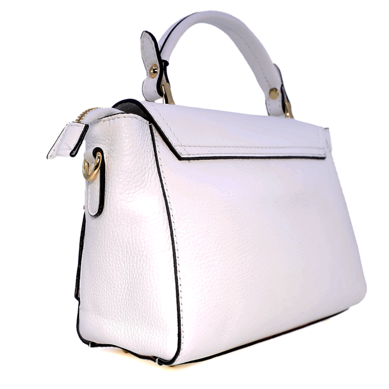 Enzo Bertini Poșetă satchel femei Enzo Bertini albă din piele ...