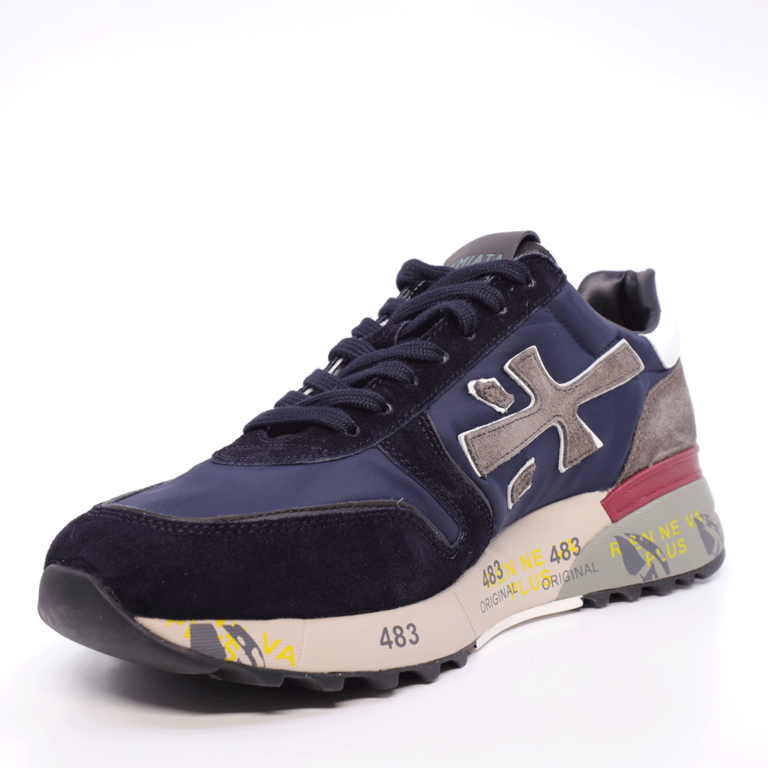 Premiata Men's sneakers Premiata Mick navy blue in suede leather and ...