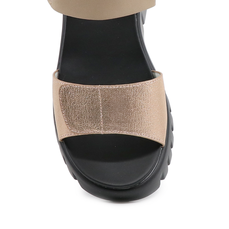 Solo Donna Sandale femei Solo Donna roz gold 2543DS79581RA, sandale roz ...