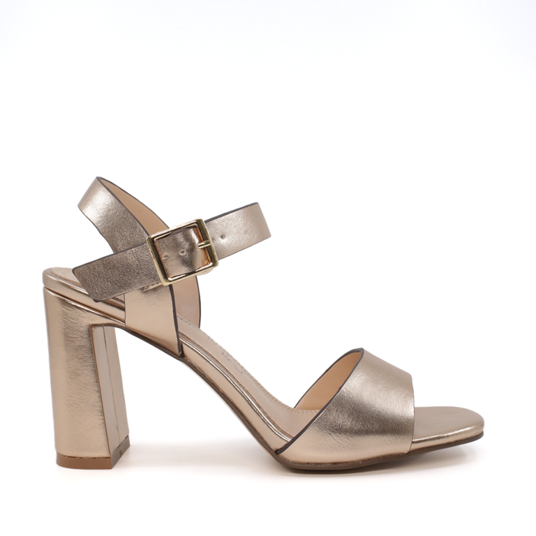 Solo Donna Sandale femei Solo Donna roz gold cu toc 2545DS6975RA ...