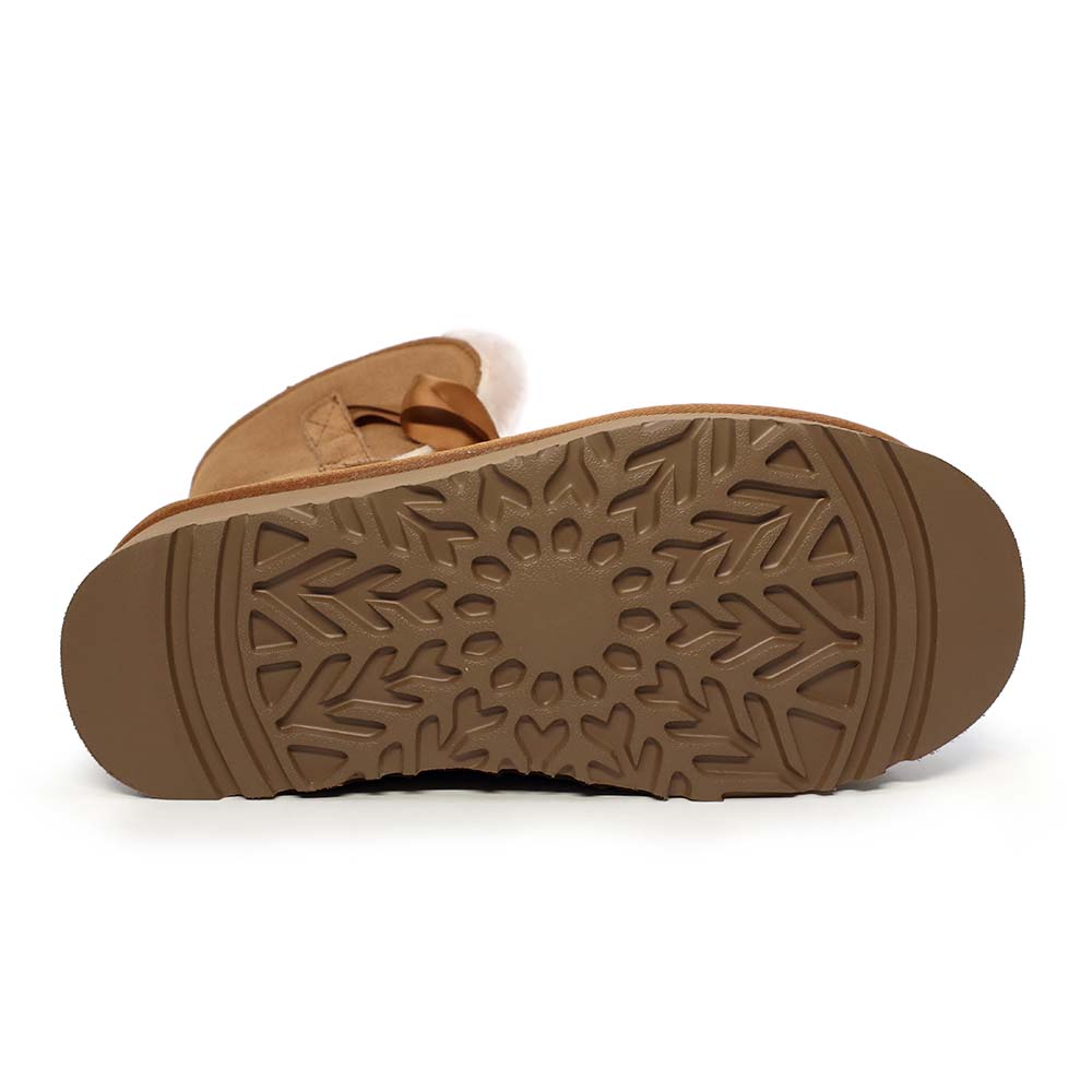 Benvenuti Ghete cu blană naturală fete Benvenuti cognac din piele ...