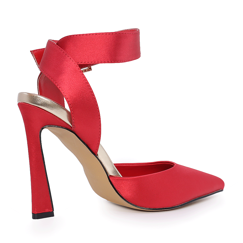 Benvenuti Pantofi slingback femei Benvenuti roșii din satin ...