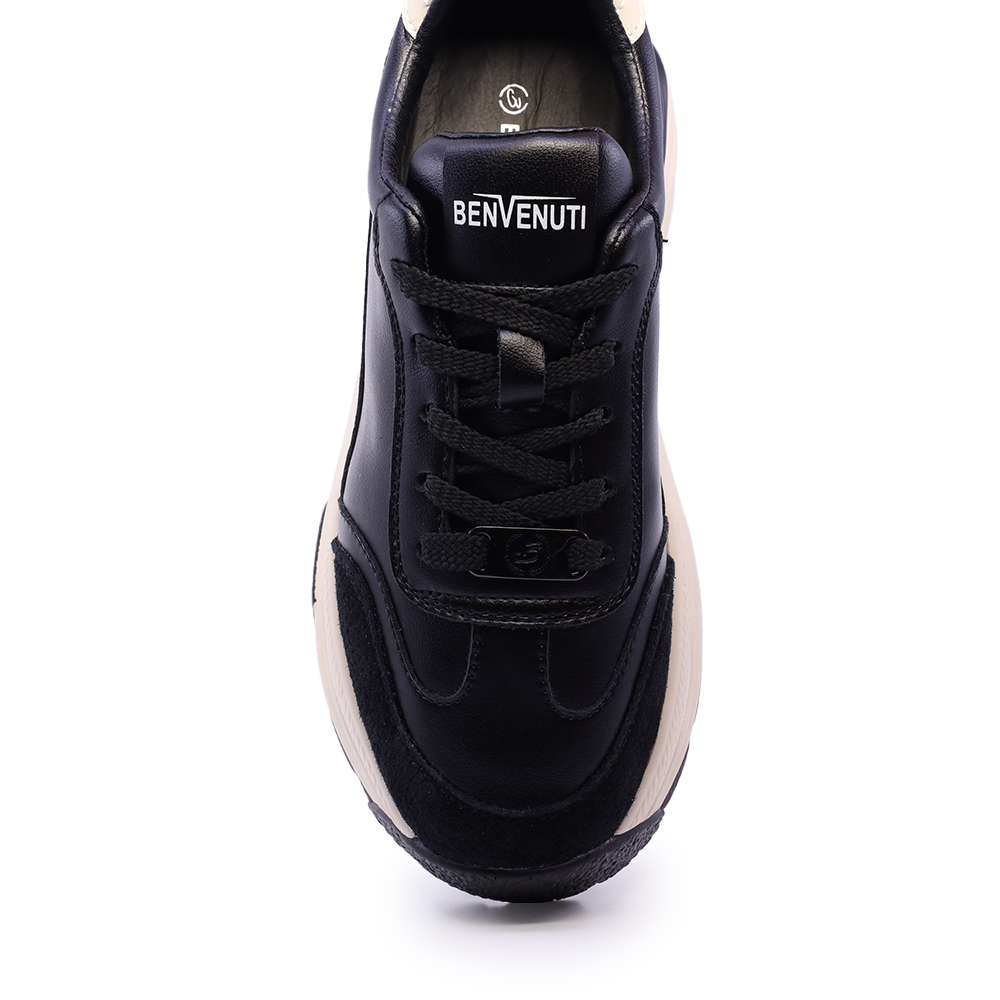 Benvenuti Sneakers femei Benvenuti negri din piele 3740dp036n, pantofi ...