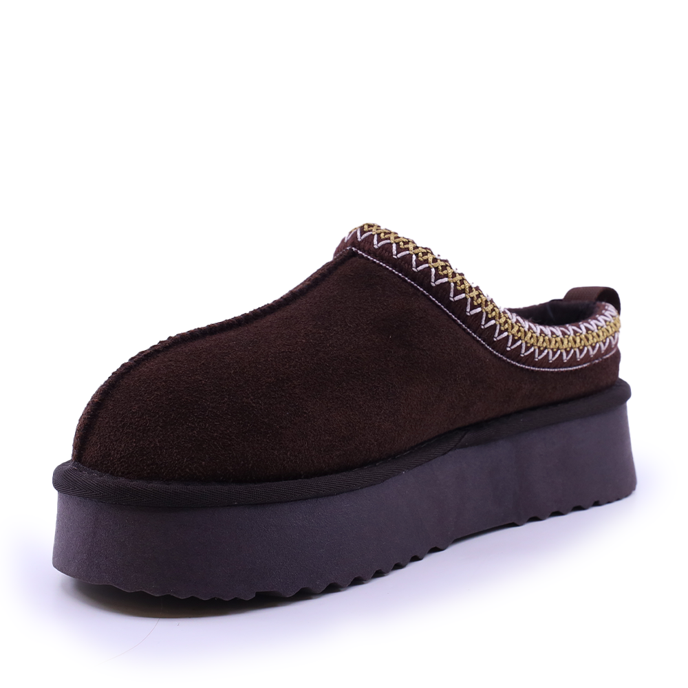 Benvenuti Saboți îmblăniți femei Benvenuti maro închis din piele ...