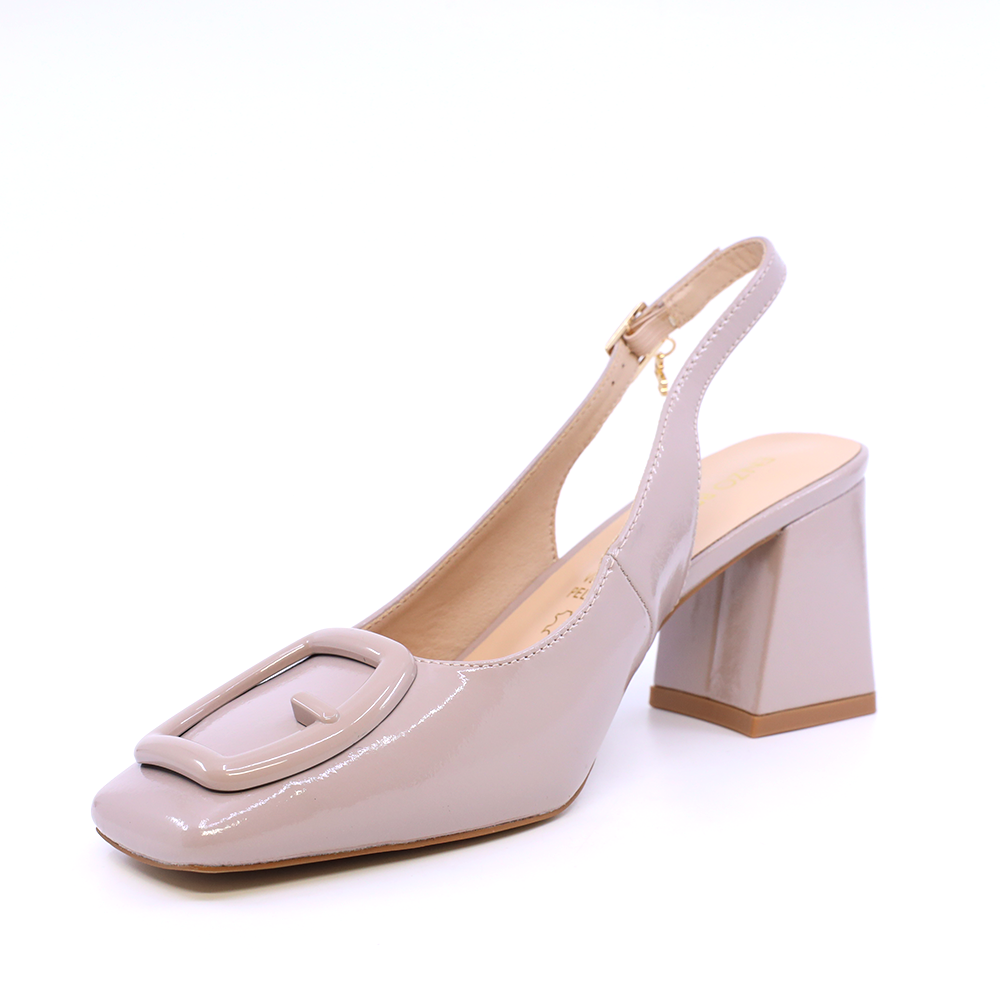 Enzo Bertini Pantofi slingback femei Enzo Bertini bej din piele lăcuită ...