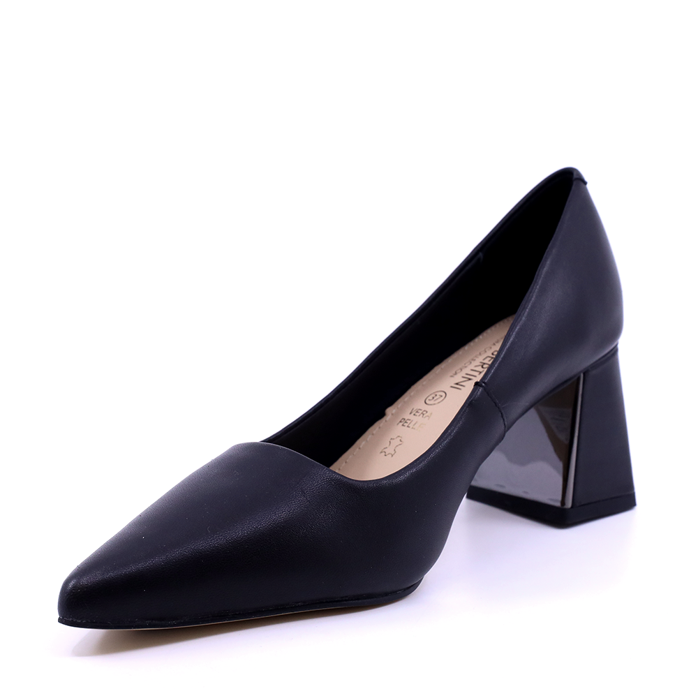 Enzo Bertini Pantofi cu toc mediu femei Enzo Bertini negri din piele ...