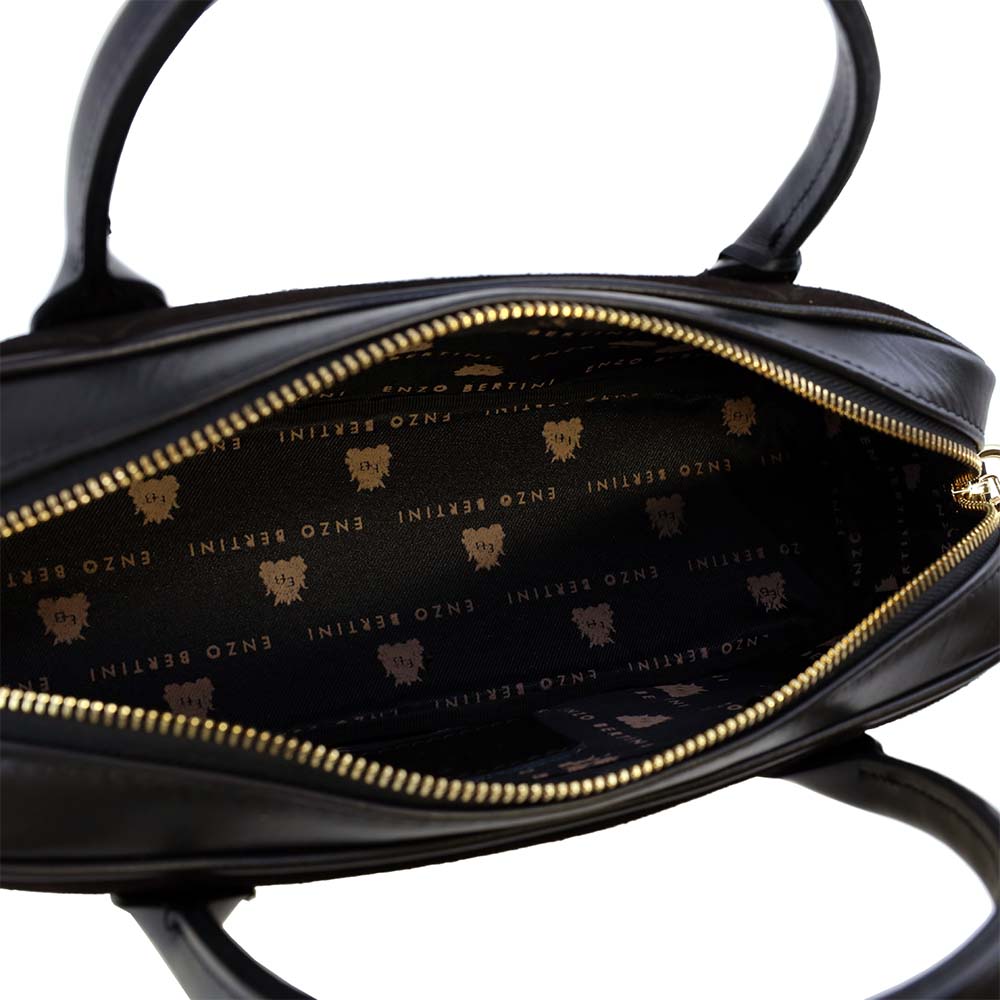 Enzo Bertini SAC À MAIN FEMME ENZO BERTINI EN DAIM NOIR ET CUIR ...