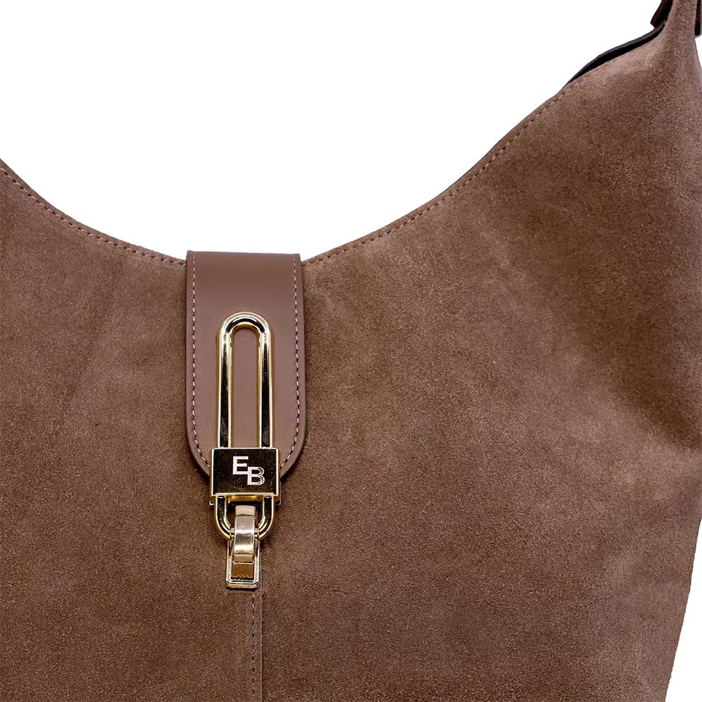 Enzo Bertini SAC À MAIN FEMME ENZO BERTINI TAUPE EN DAIM ET CUIR ...