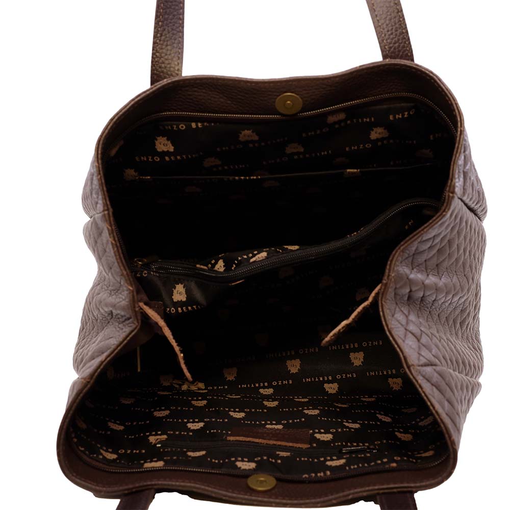 Enzo Bertini Sac cabas femme Enzo Bertini en cuir marron 154POSP3631TDM ...