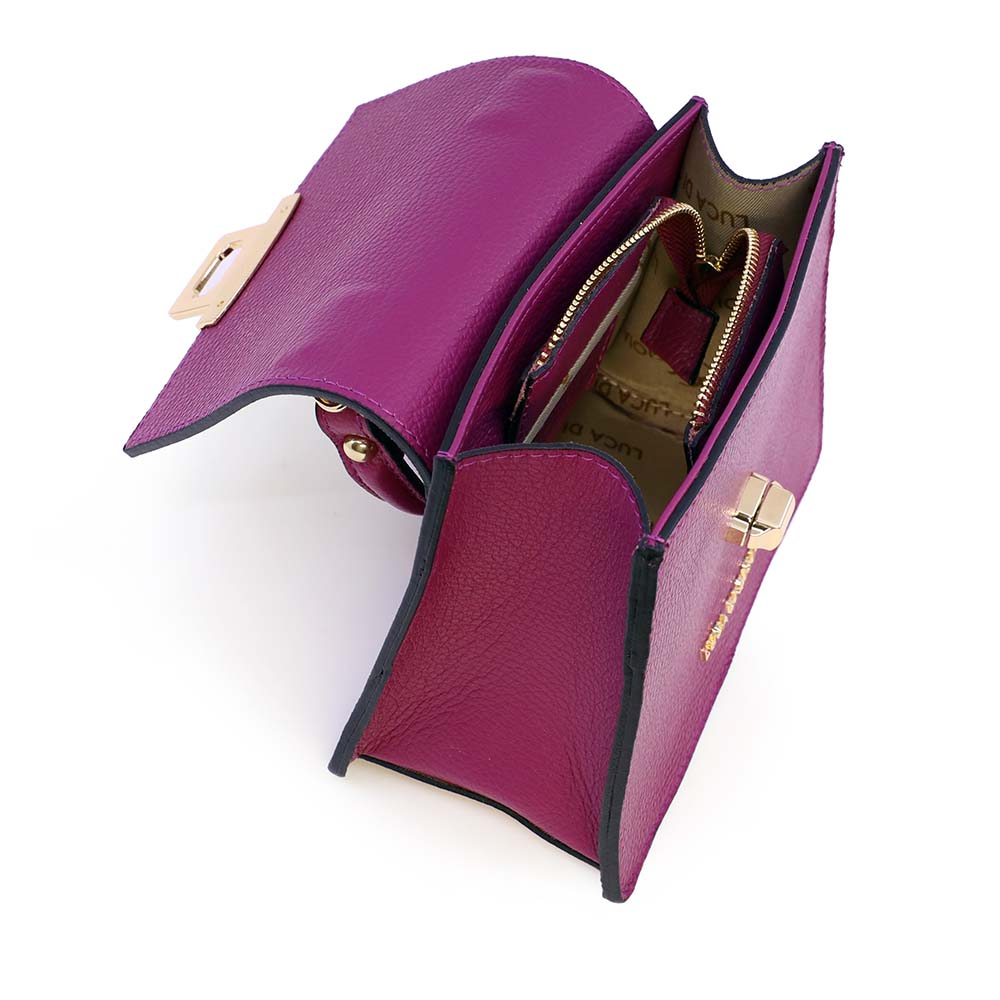 Luca di Gioia Poșetă satchel femei Luca di Gioia mov din piele ...