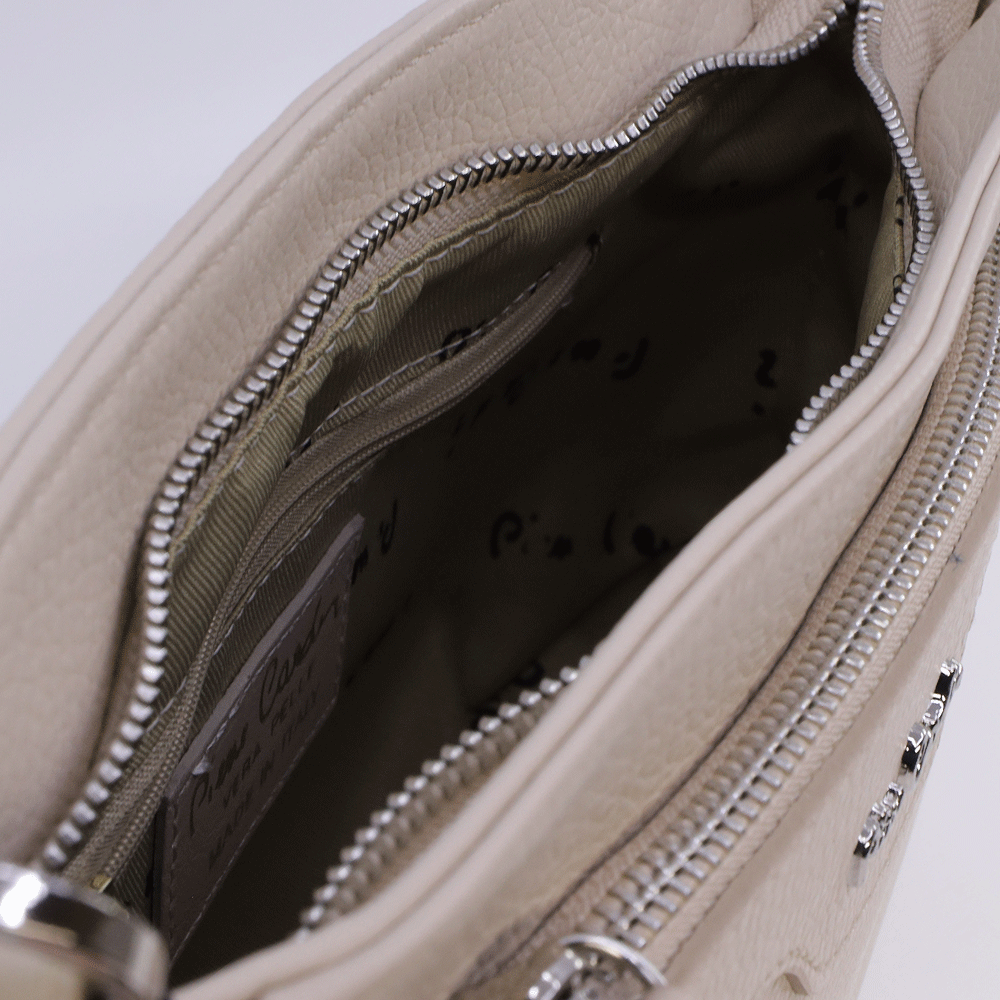 Pierre Cardin Poșetă crossbody femei Pierre Cardin bej din piele ...