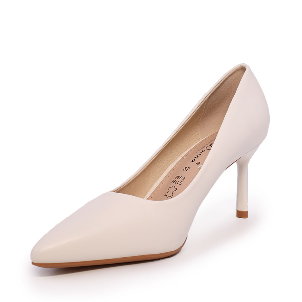 Solo Donna Pantofi stiletto femei Solo Donna albi cu toc decorat ...