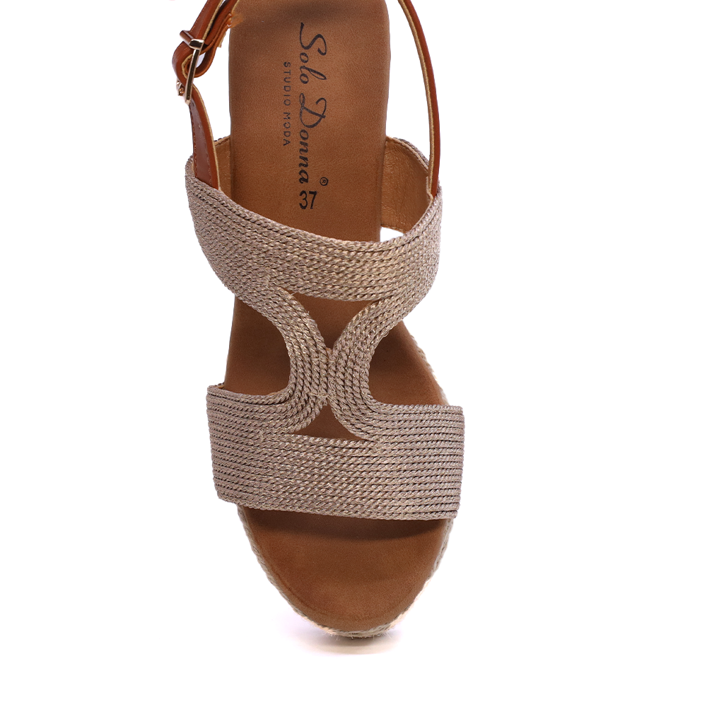 Solo Donna Sandale cu platformă femei Solo Donna roz sidefat din textil ...
