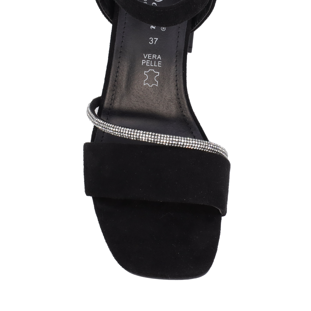 Solo Donna Sandale femei Solo Donna negre cu toc mediu 1169ds1100vn ...