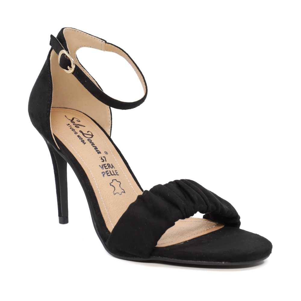 Solo Donna Sandale femei Solo Donna negre din velur 2545DS5233VN ...