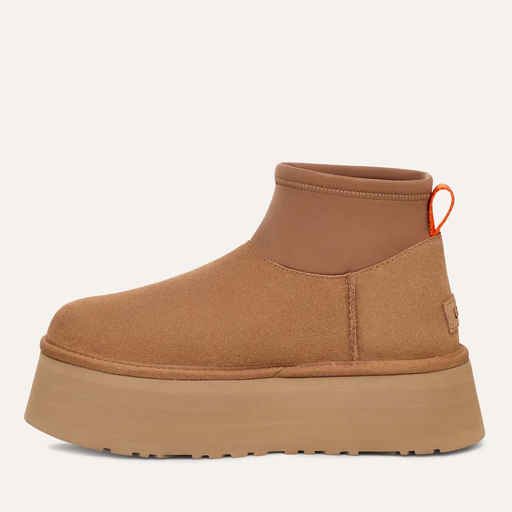 UGG Ghete femei UGG Classic Mini Dipper, Chestnut din piele întoarsă ...
