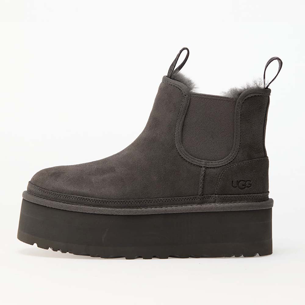 UGG Ghete femei UGG Neumel Platform Chelsea Grey din piele întoarsă ...